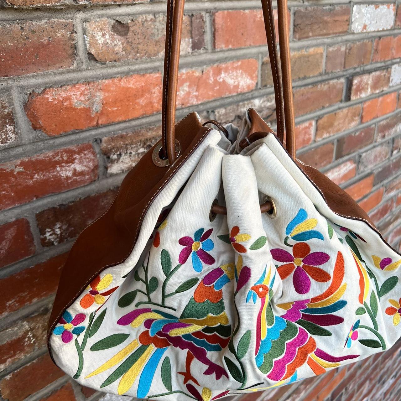 Kate spade embroidered purse with leather. Never... - Depop