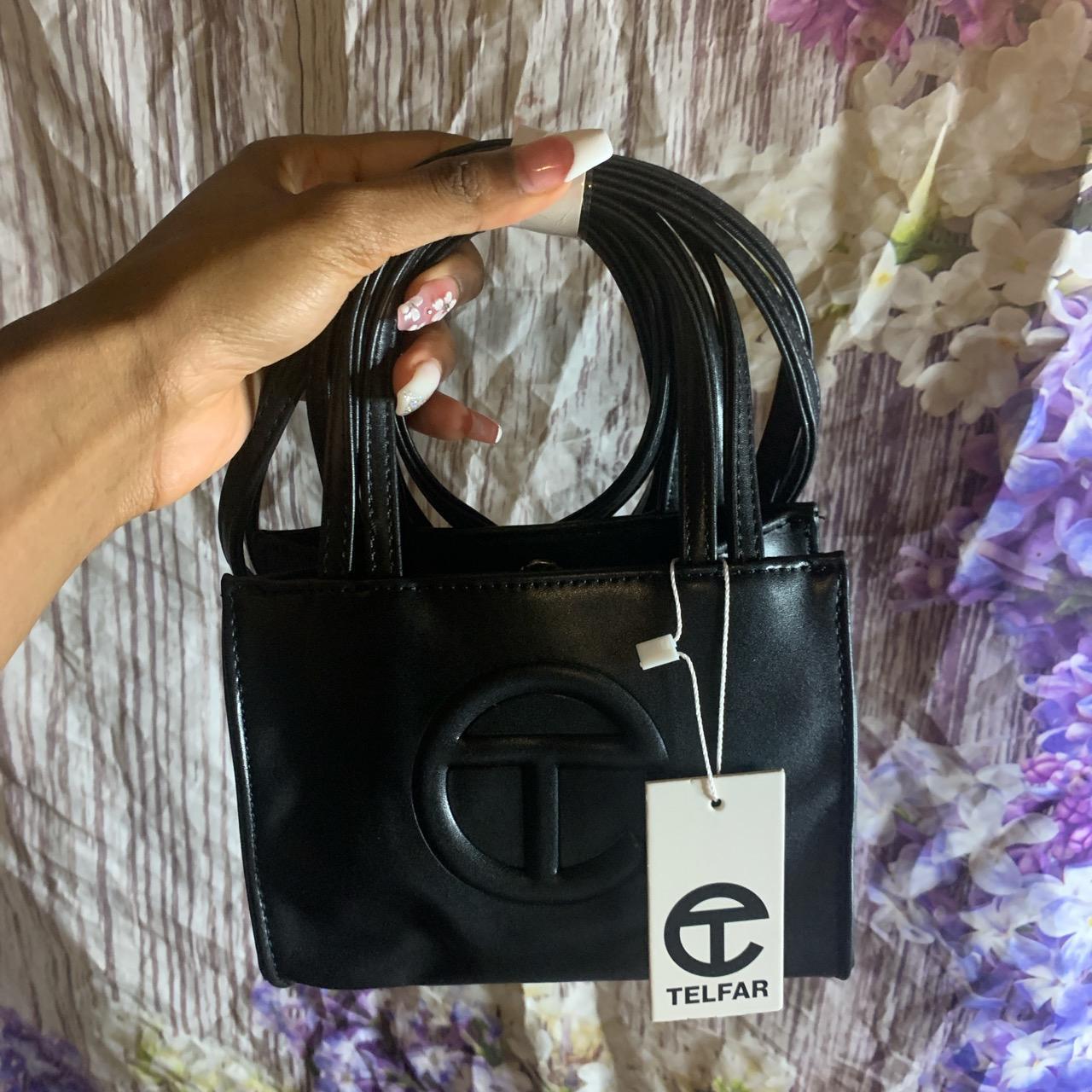 mini black authentic telfar handbag brand new... - Depop