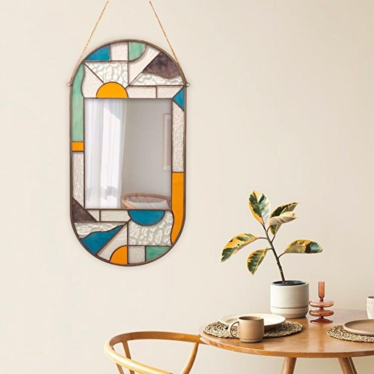 Stained Glass Mirror, Wall Decor,... - Depop