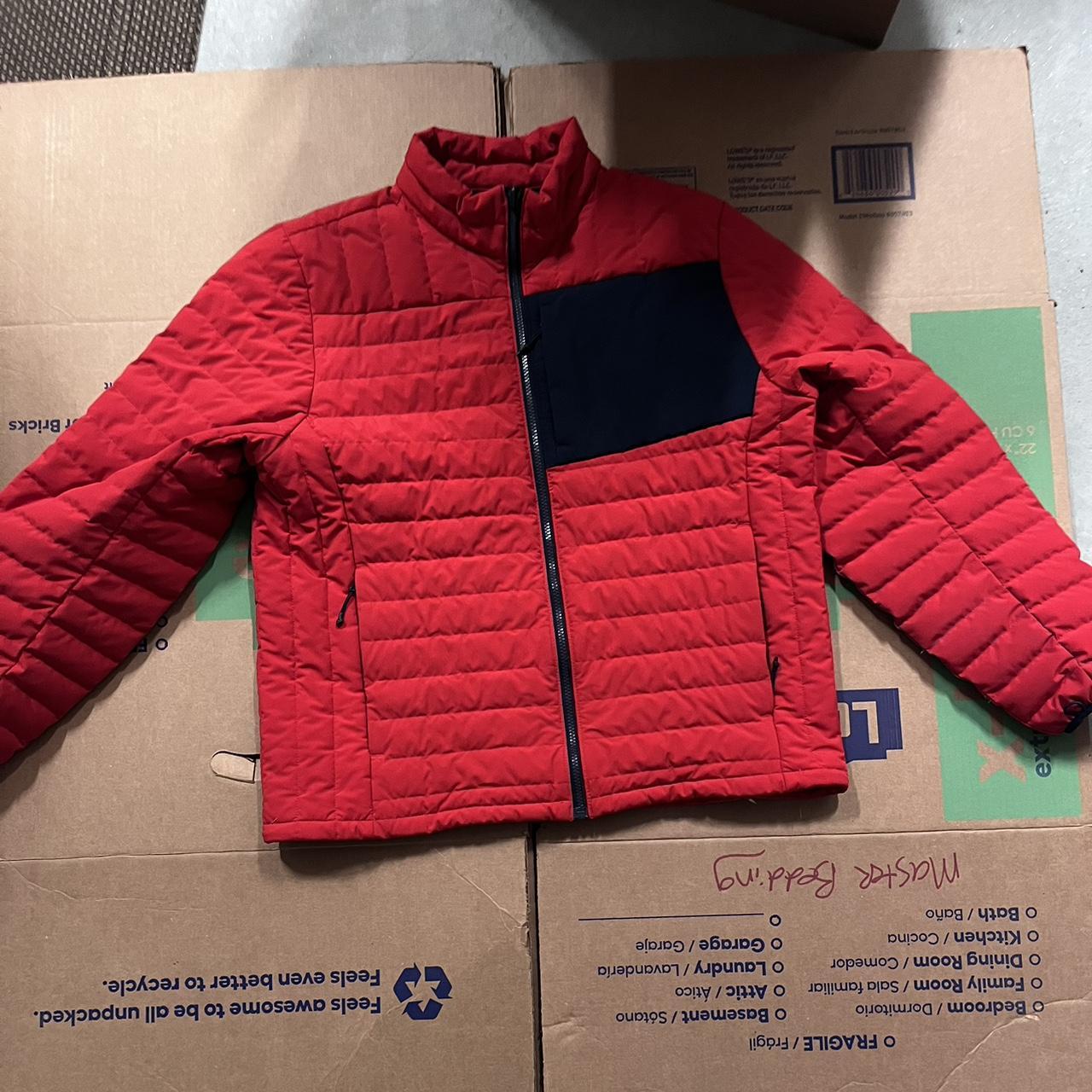 Lands End Red-Orange jacket, worn once, size large,... - Depop