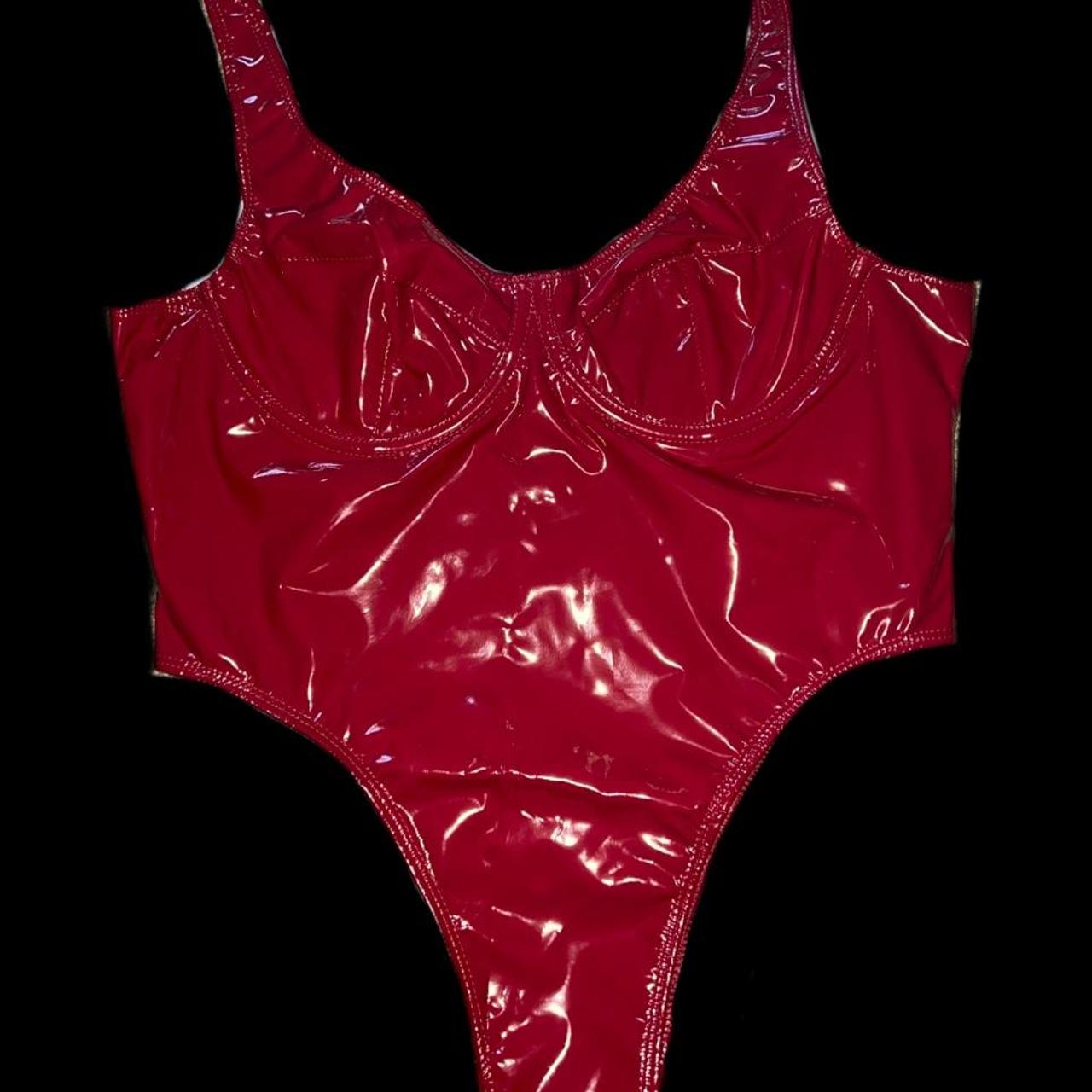 Red latex body suit!! Size: small #latex #sexy #red... - Depop