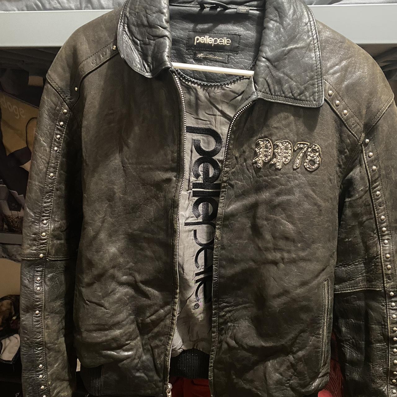 PELLE PELLE LEATHER JACKET WITH STUDS AND... - Depop
