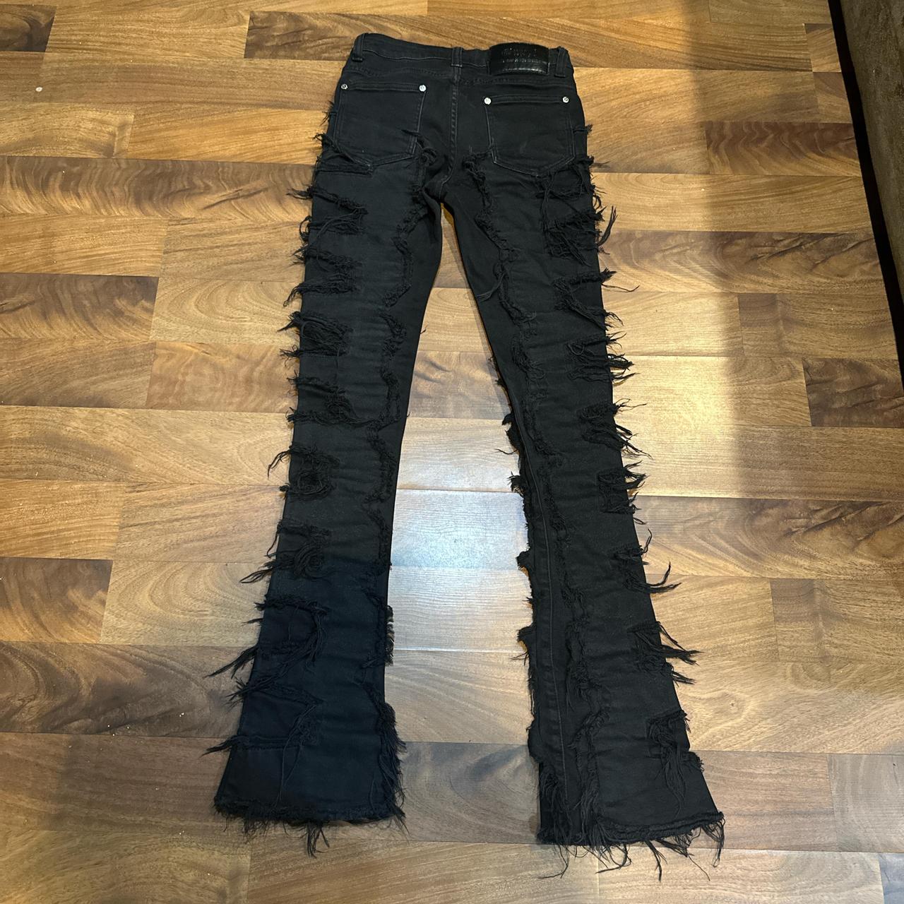 Guapi stacked flare jeans size 28 worn a few times - Depop