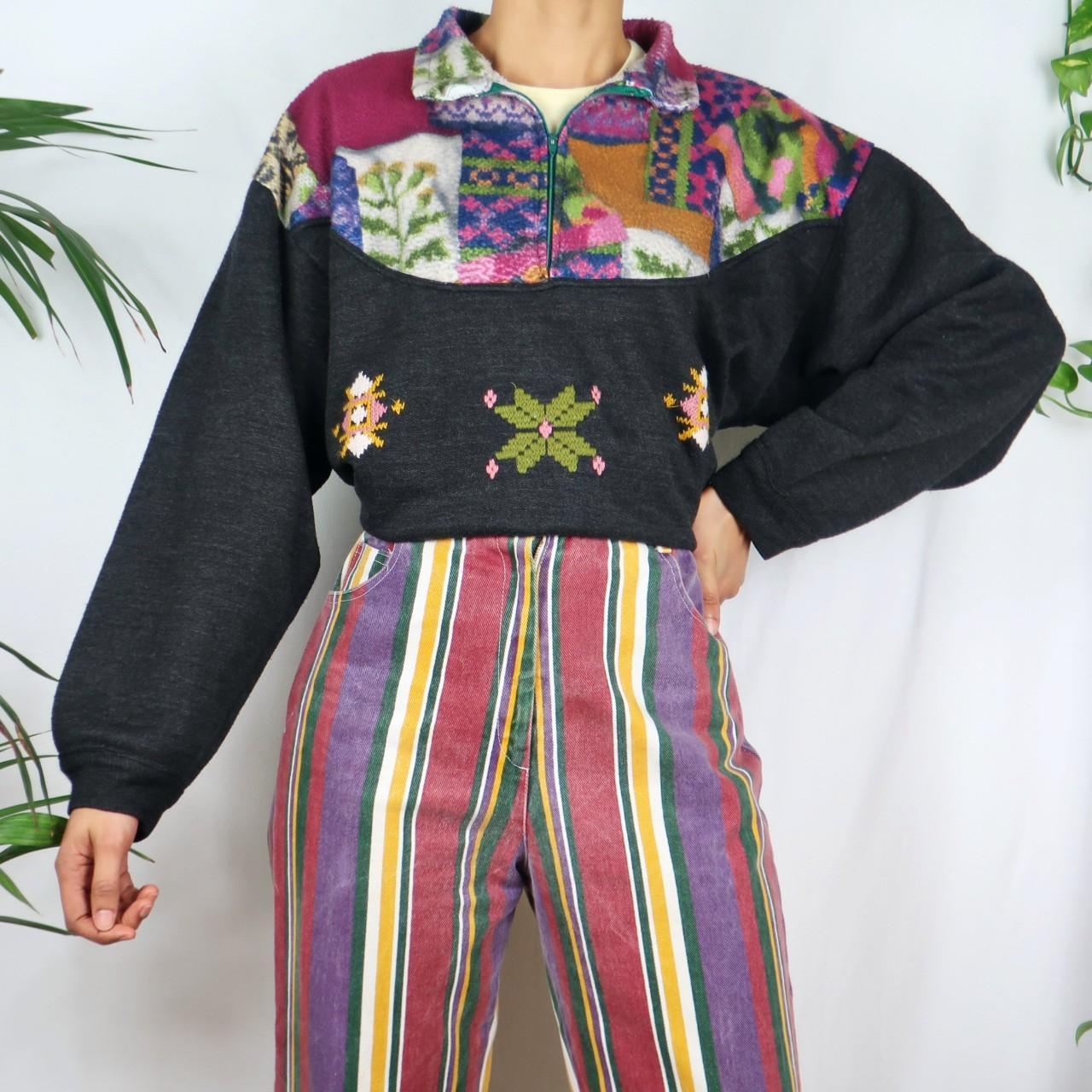 How cute is this floral geometric earthy patchwork... - Depop