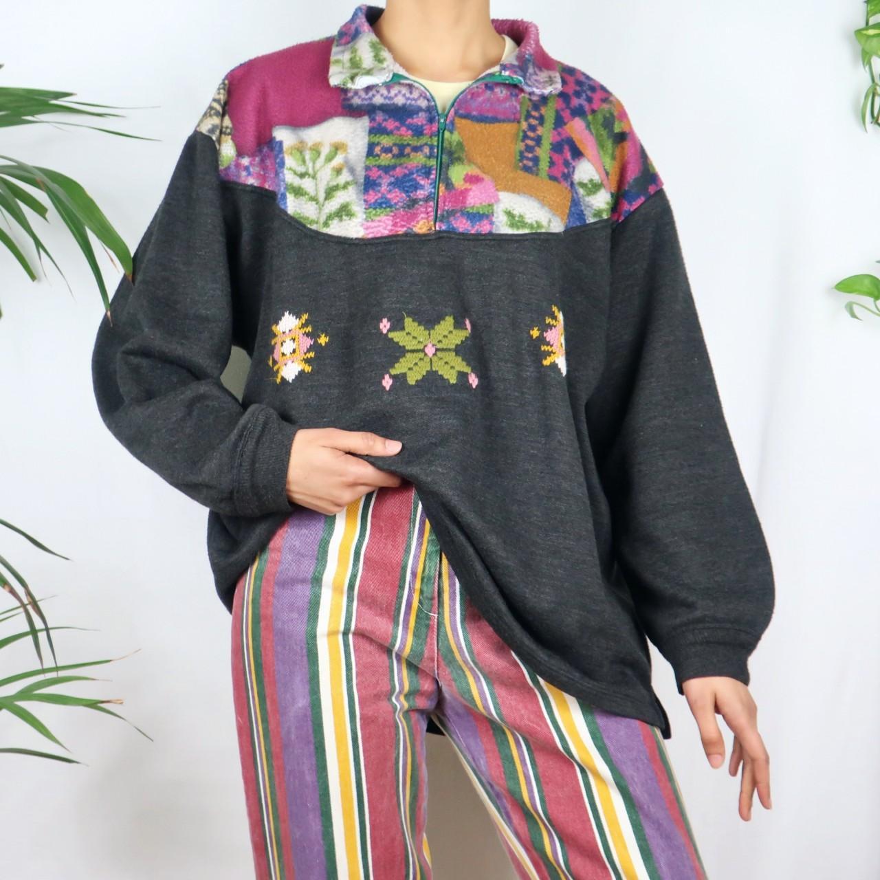 How cute is this floral geometric earthy patchwork... - Depop