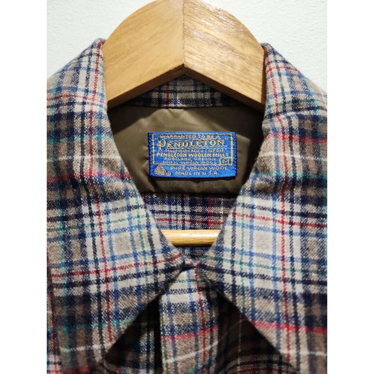 Vintage 1960 60s Pendleton Wool Board Flannel Plaid... - Depop