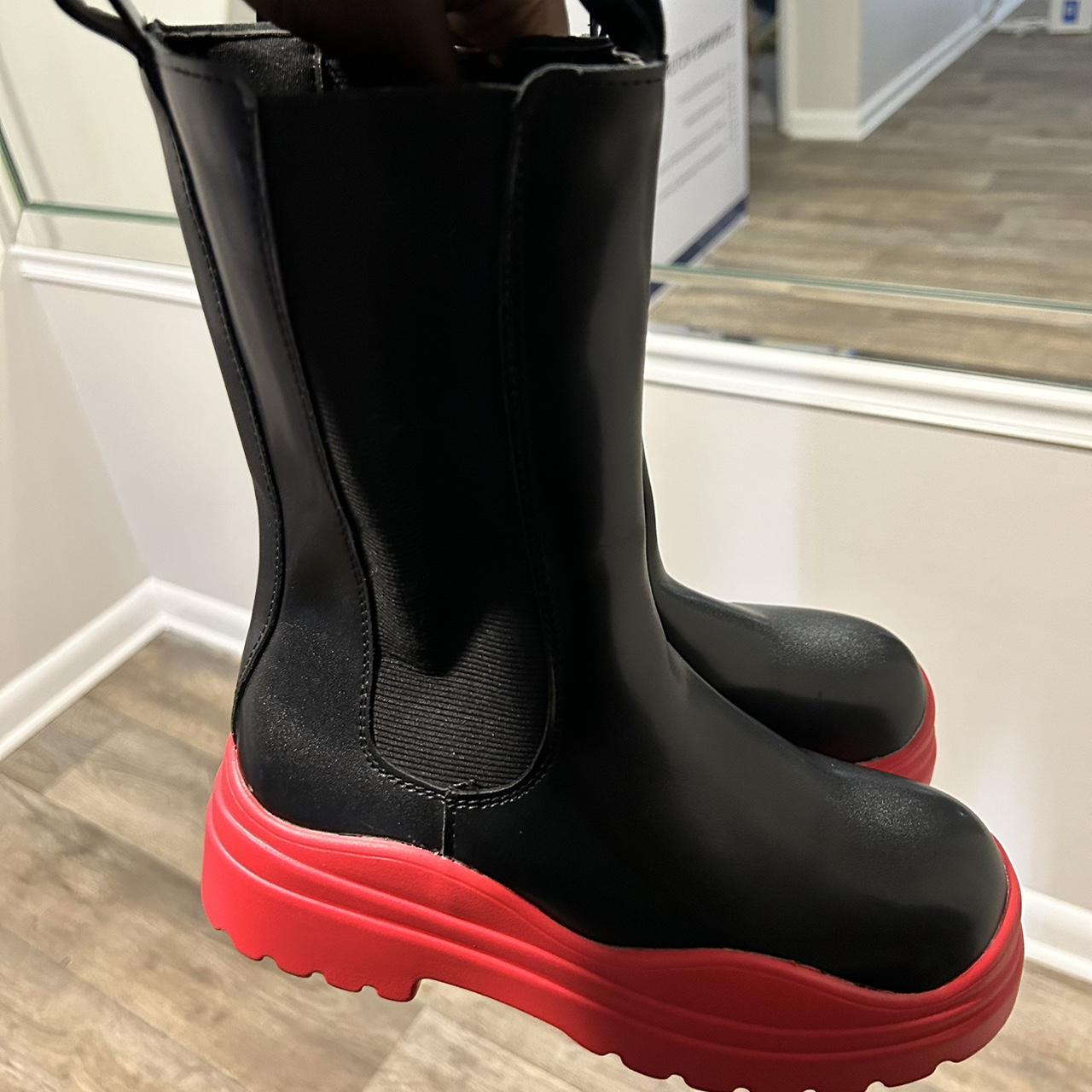 Black And Red Ankle Boots Brand new Ordered from... - Depop