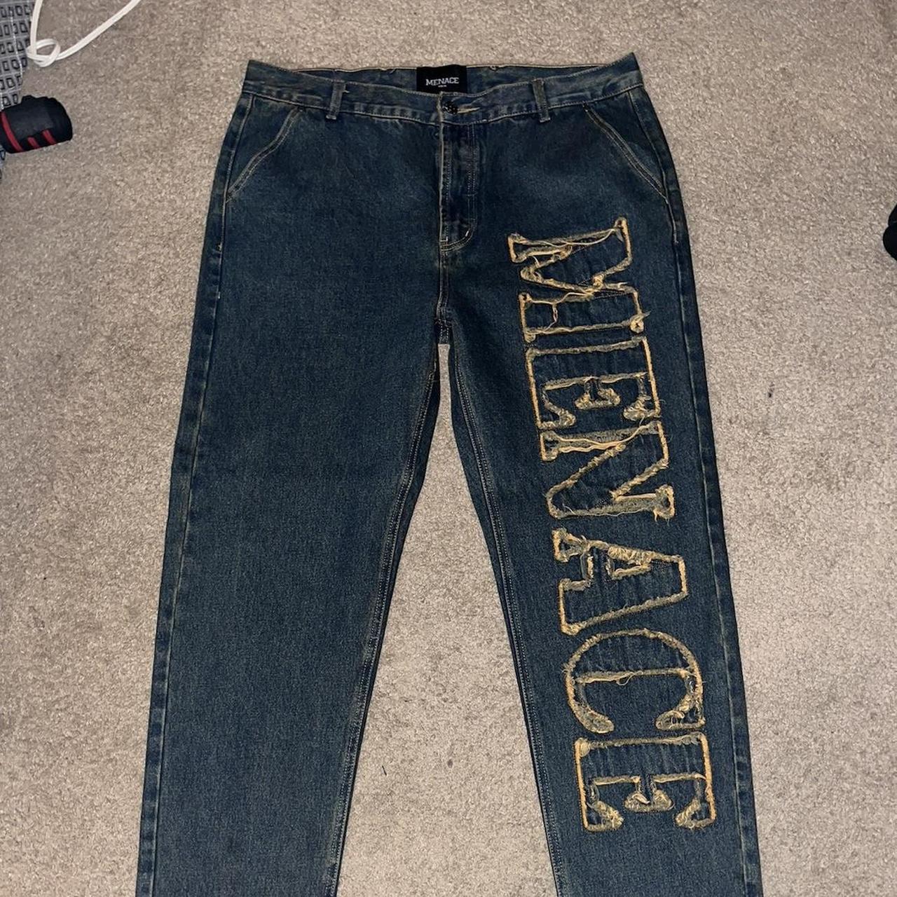 Menace stencil denim. Great quality jeans but do... - Depop
