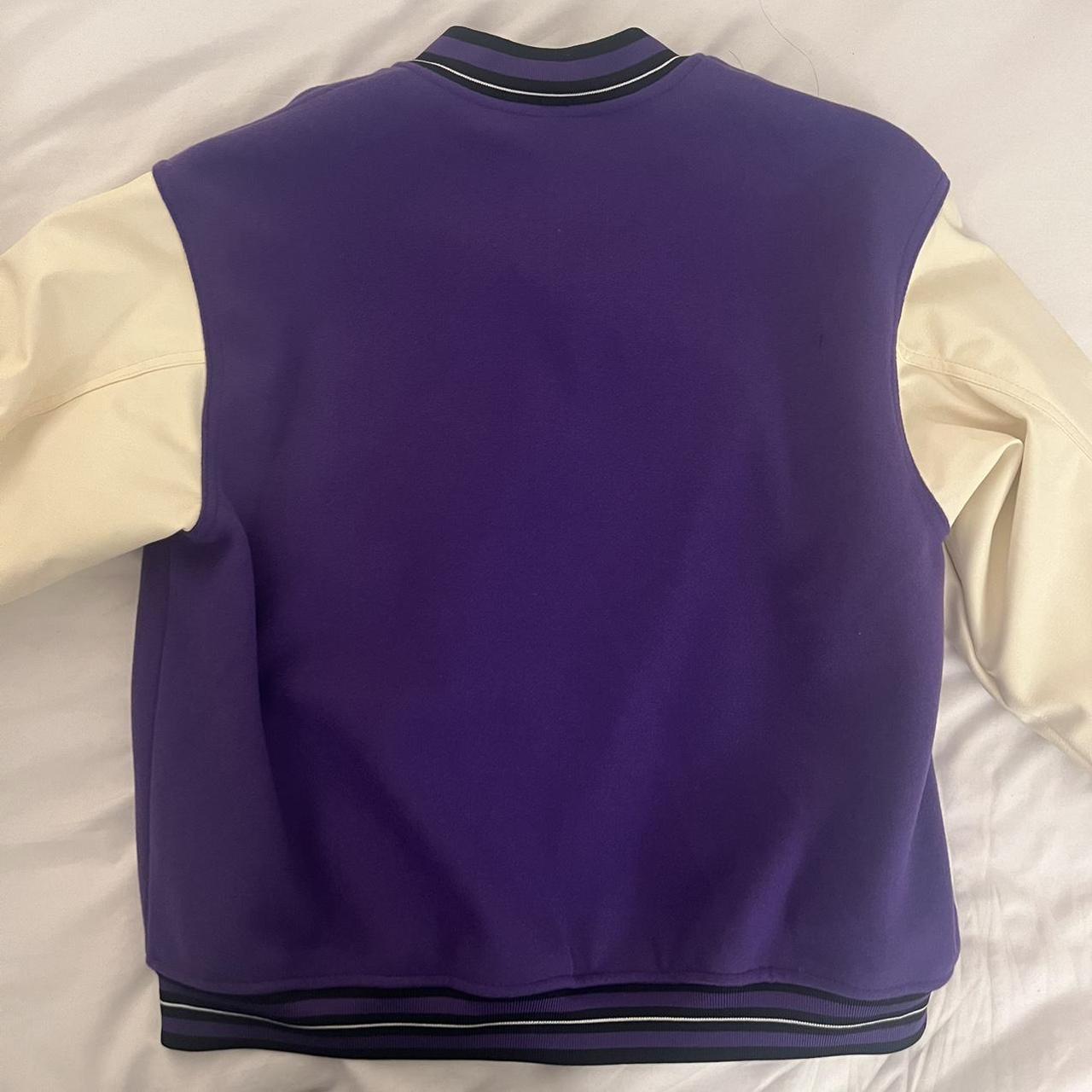 H&M Divided varsity jacket XS leather sleeves - Depop