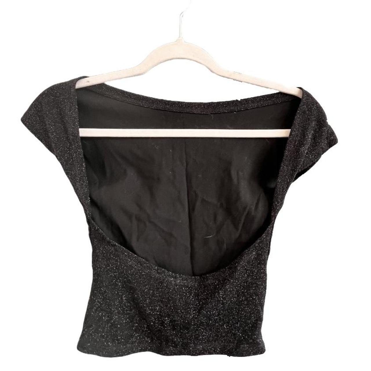 Black glitter backless top From Subdued Worn a... - Depop