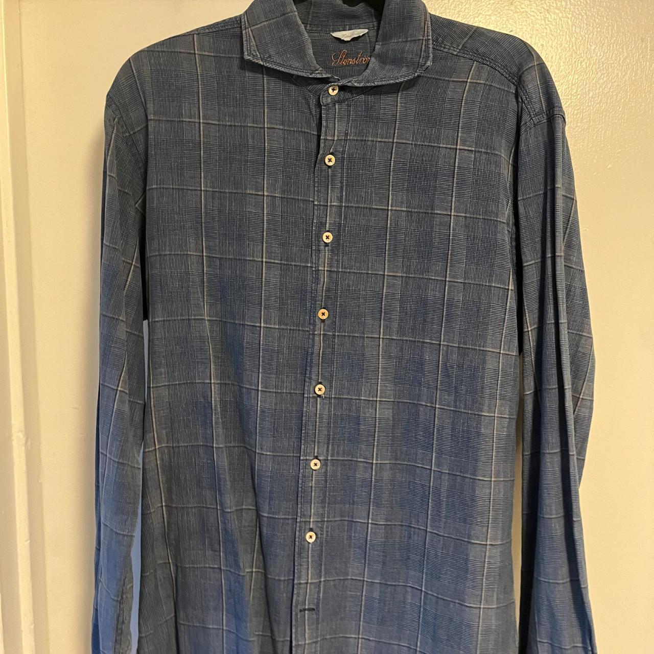 Stenströms Fitted Body Button Up Shirt Size L - Depop