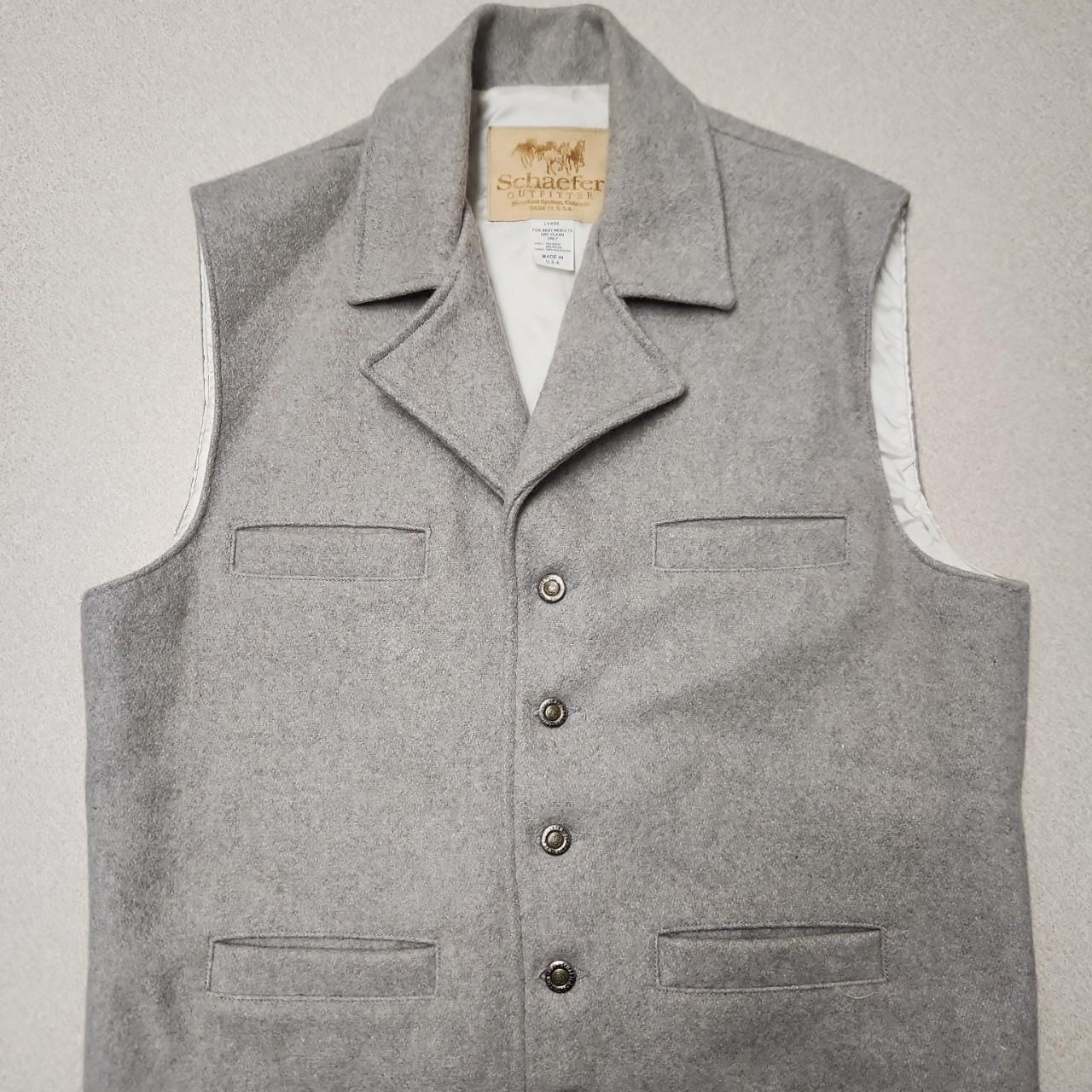 Schaefer Outfitter Vest Mens L Gray Wool Western... | Depop