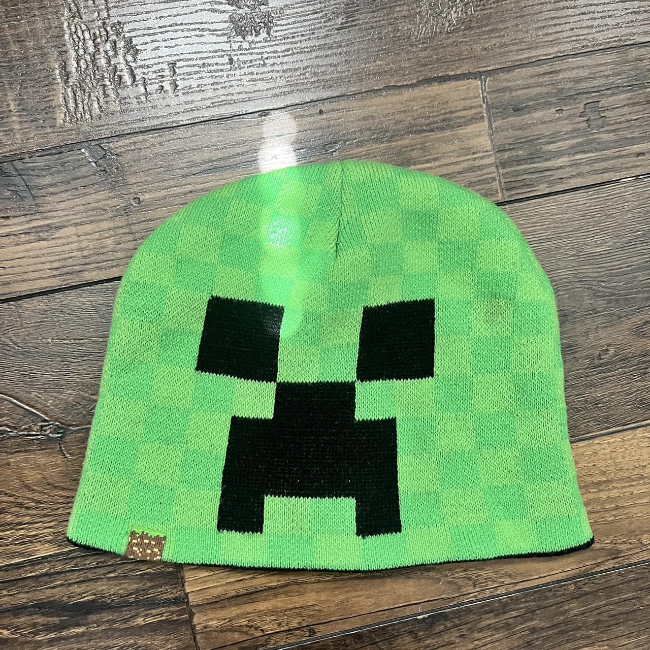 sick minecraft creeper beanie only worn a couple of... - Depop
