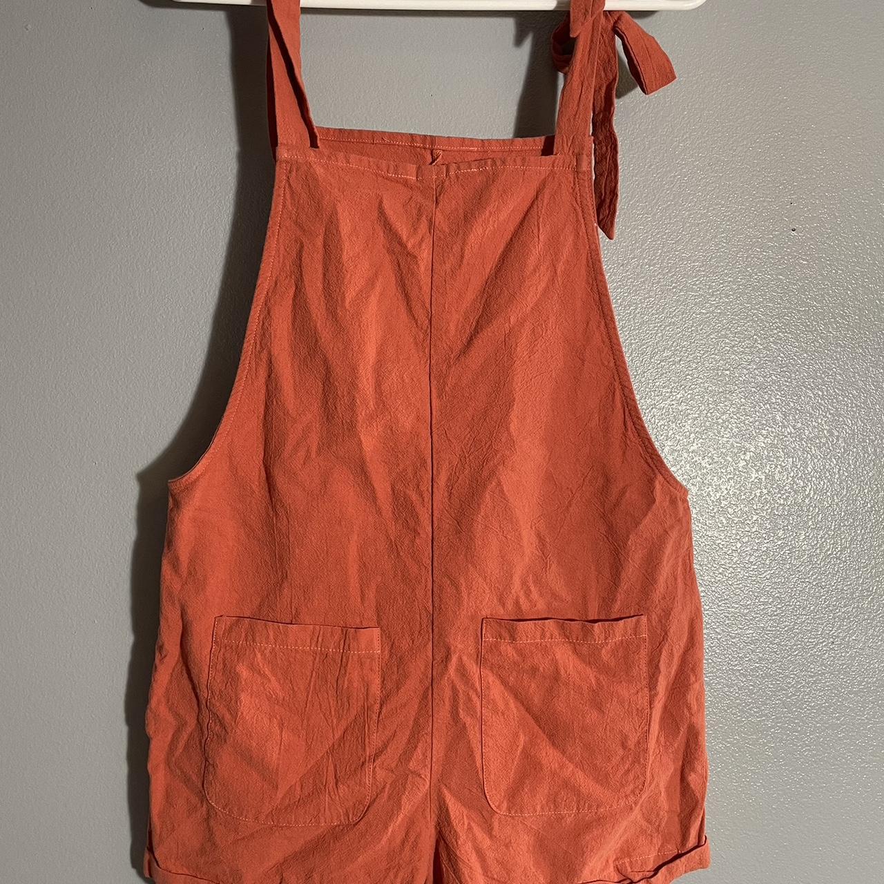 Orange overalls with tie bows. These are sooo cute.... - Depop