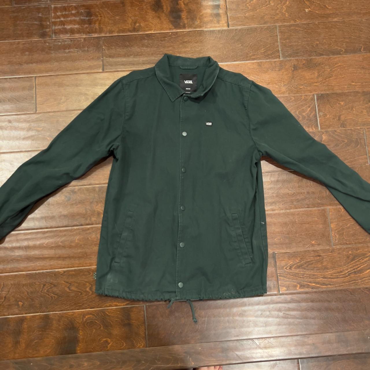 Vans: Dark Green, Light Denim, Snap Button... - Depop