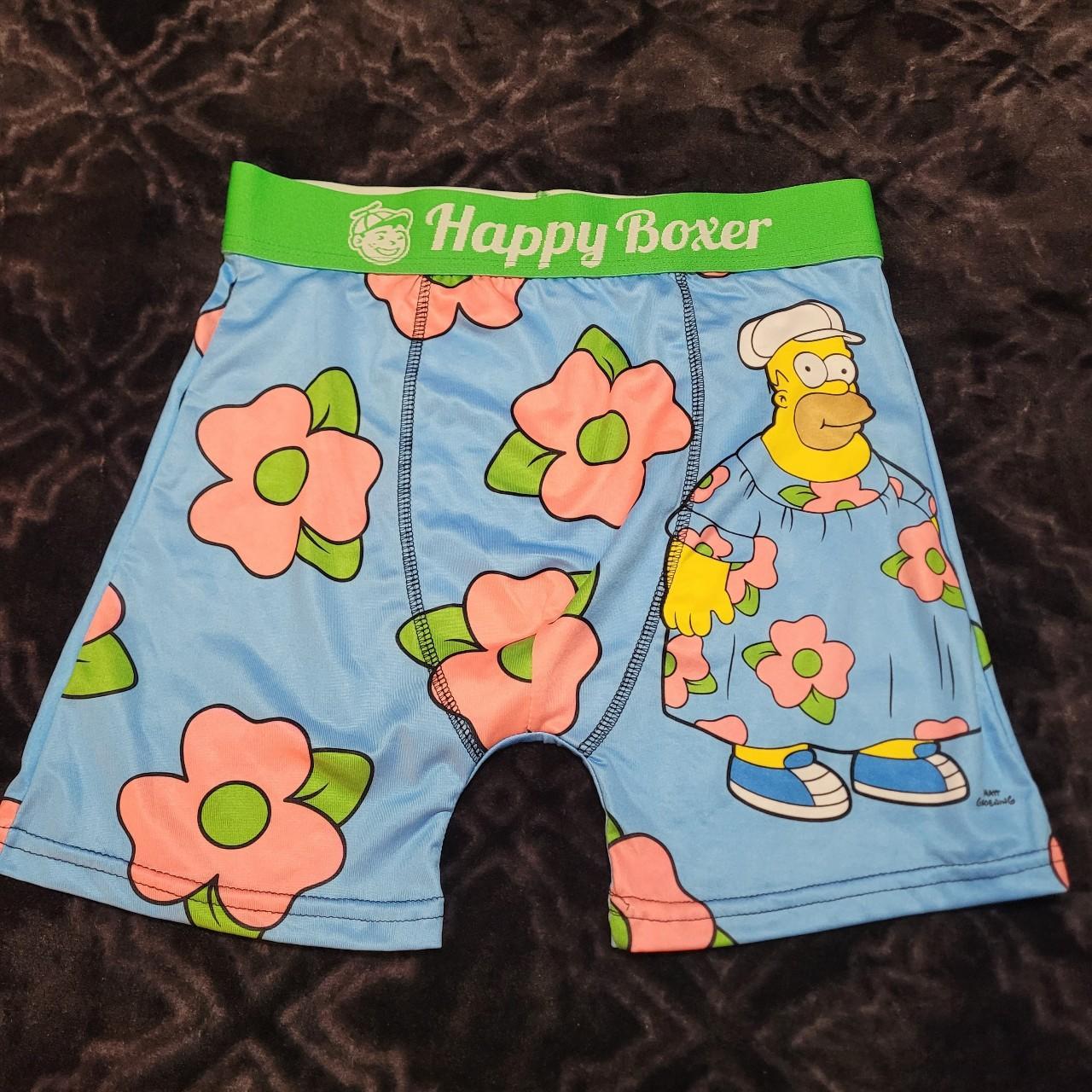 Blue Homer Simpson Happy Boxer shorts never worn no... | Depop