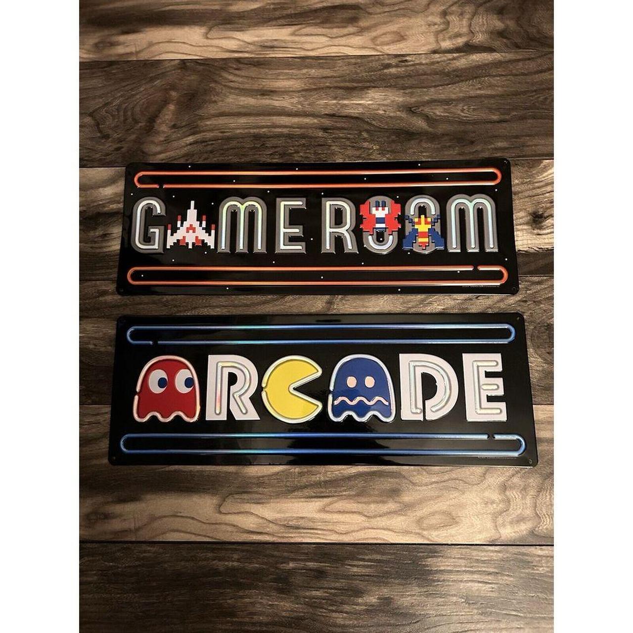 Bundle Retro Pac-Man Arcade Tin Sign 20x7.25 Atari... - Depop