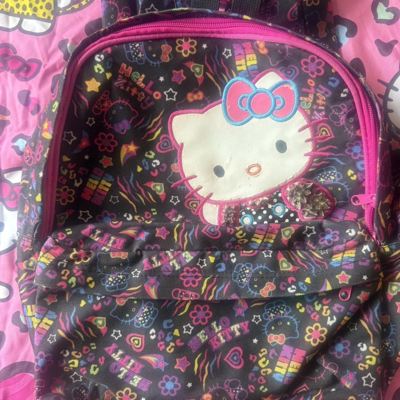 Deadstock Spiked Scene hello kitty zebra rainbow... | Depop