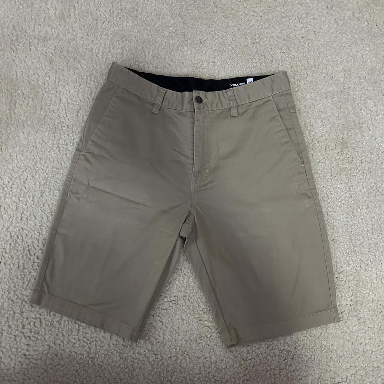 Volcom Khaki Dress Shorts Size 30 - Depop