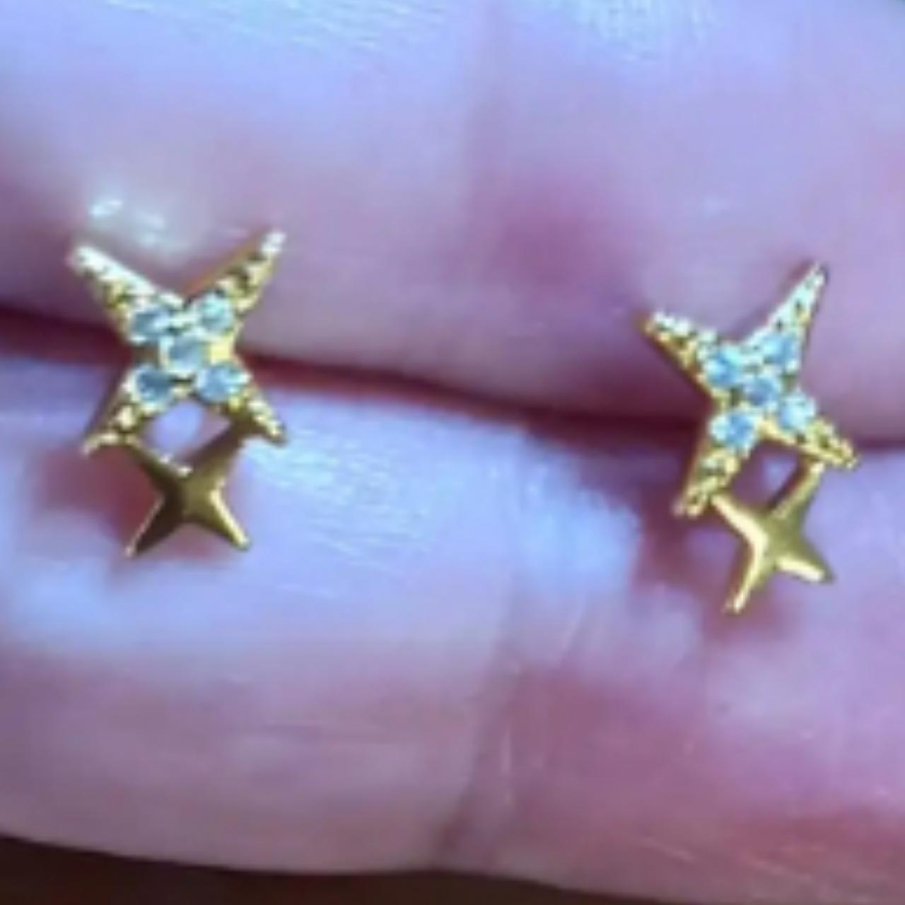 Cute Four-Pointed Star Stud Earrings - Depop