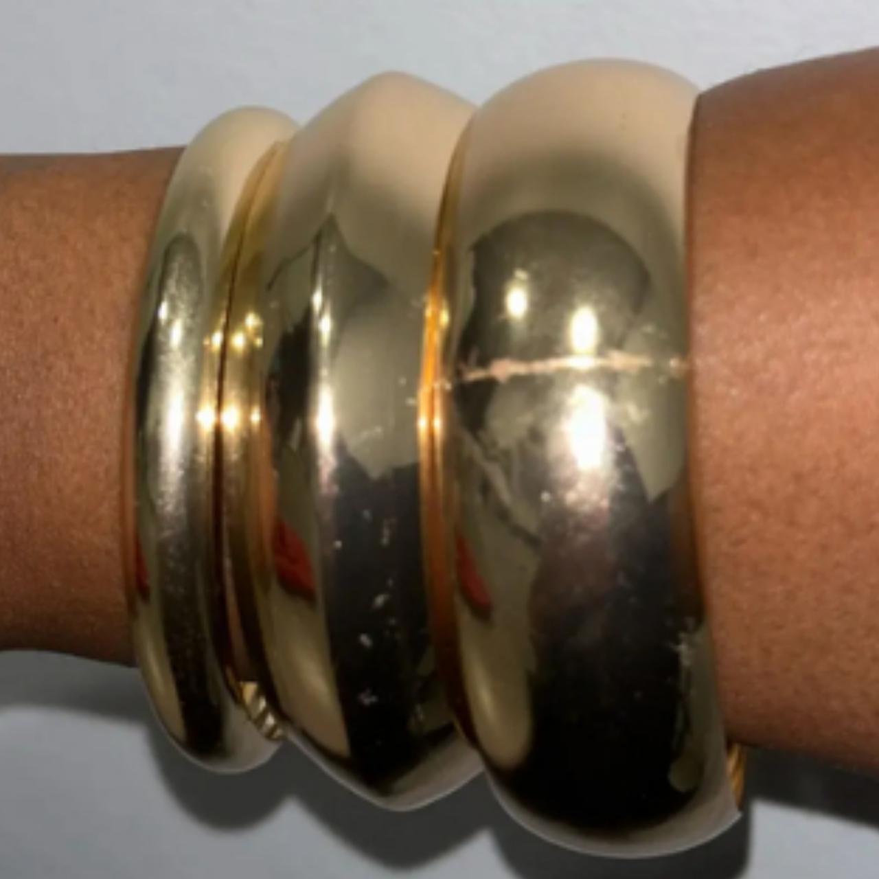 3Pcs/set Punk Geometric Chunky Hollow Rings Bracelet - Depop