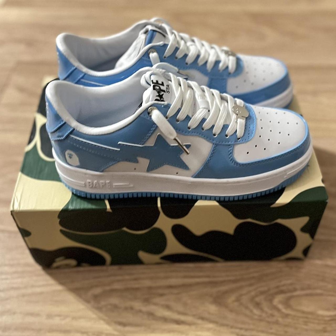Blue bapesta shoes Never worn because of... - Depop