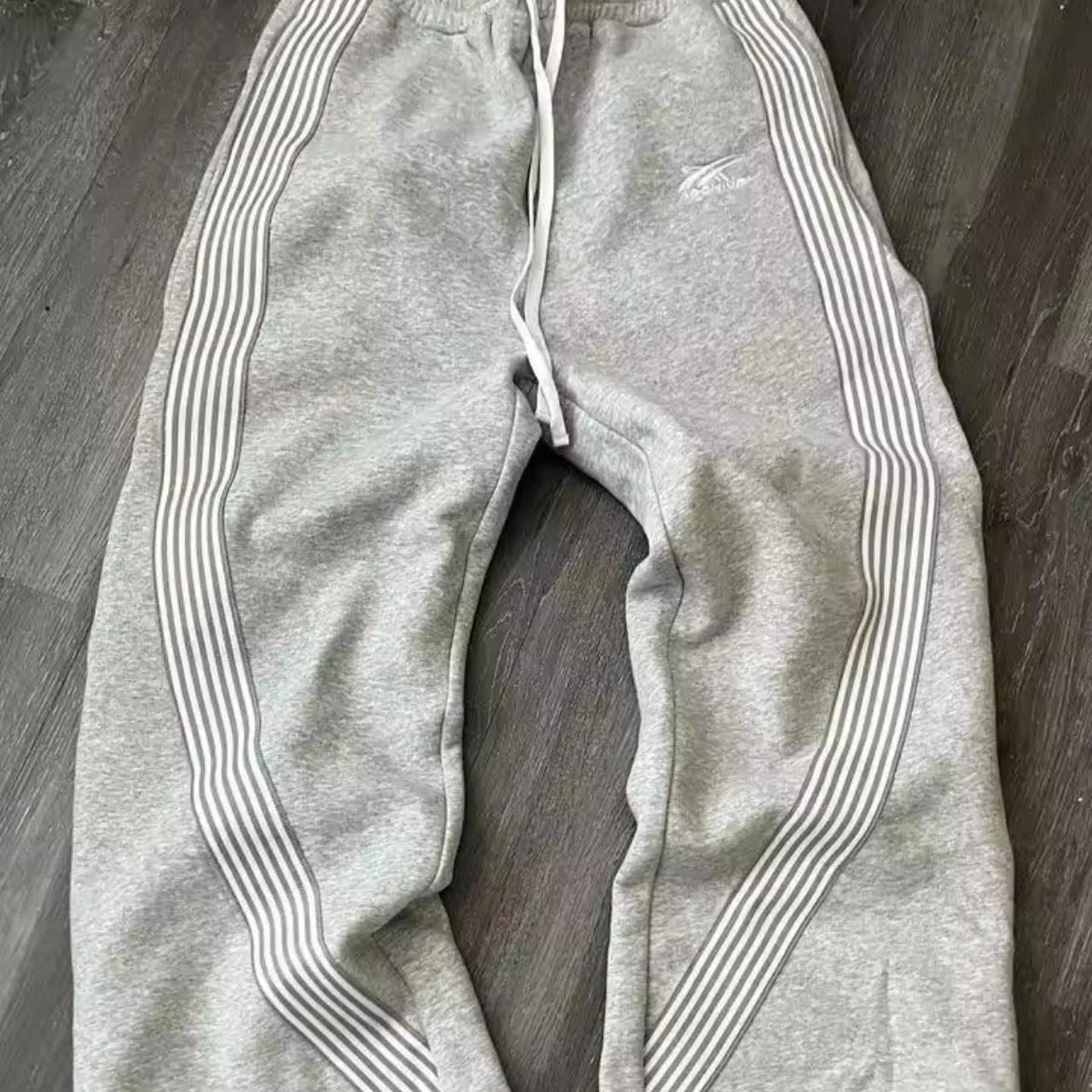 Grey oversized baggy striped joggers, brand new. | Depop