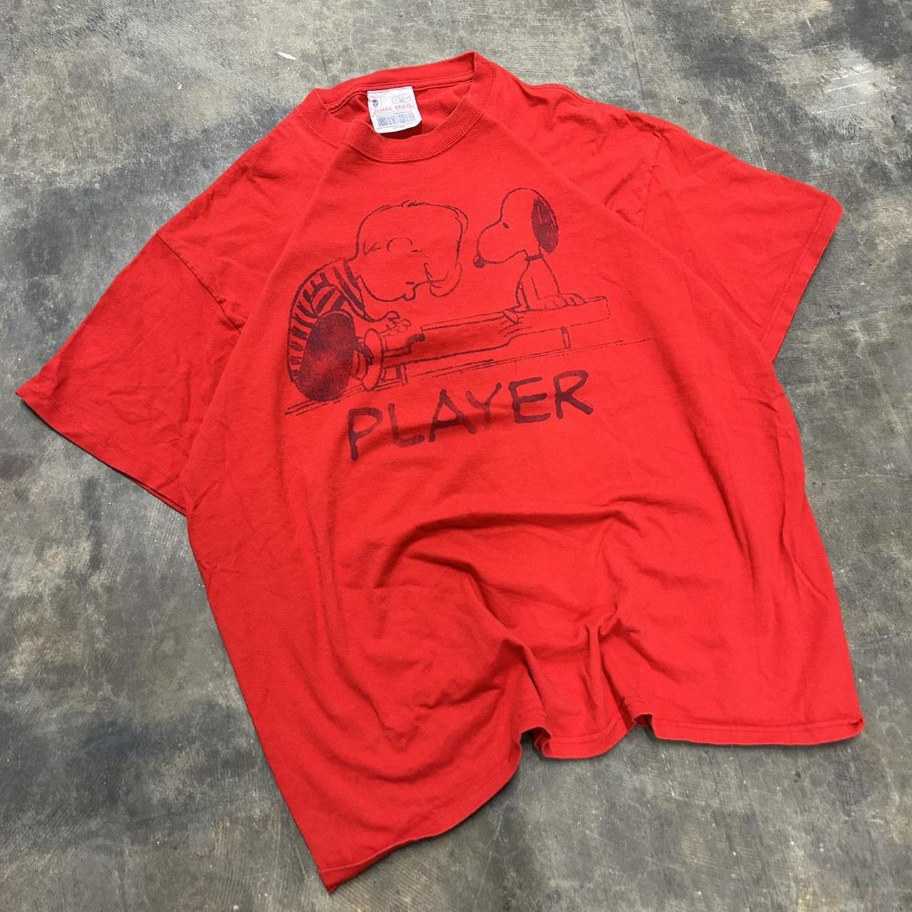 Vintage Peanuts Snoopy Player Tee Size:XL perfect... | Depop