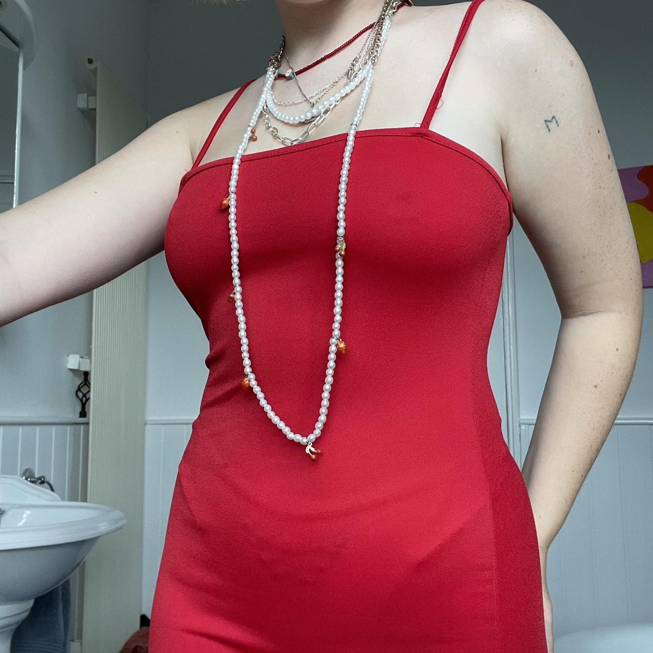 red bodycon mini dress - Depop