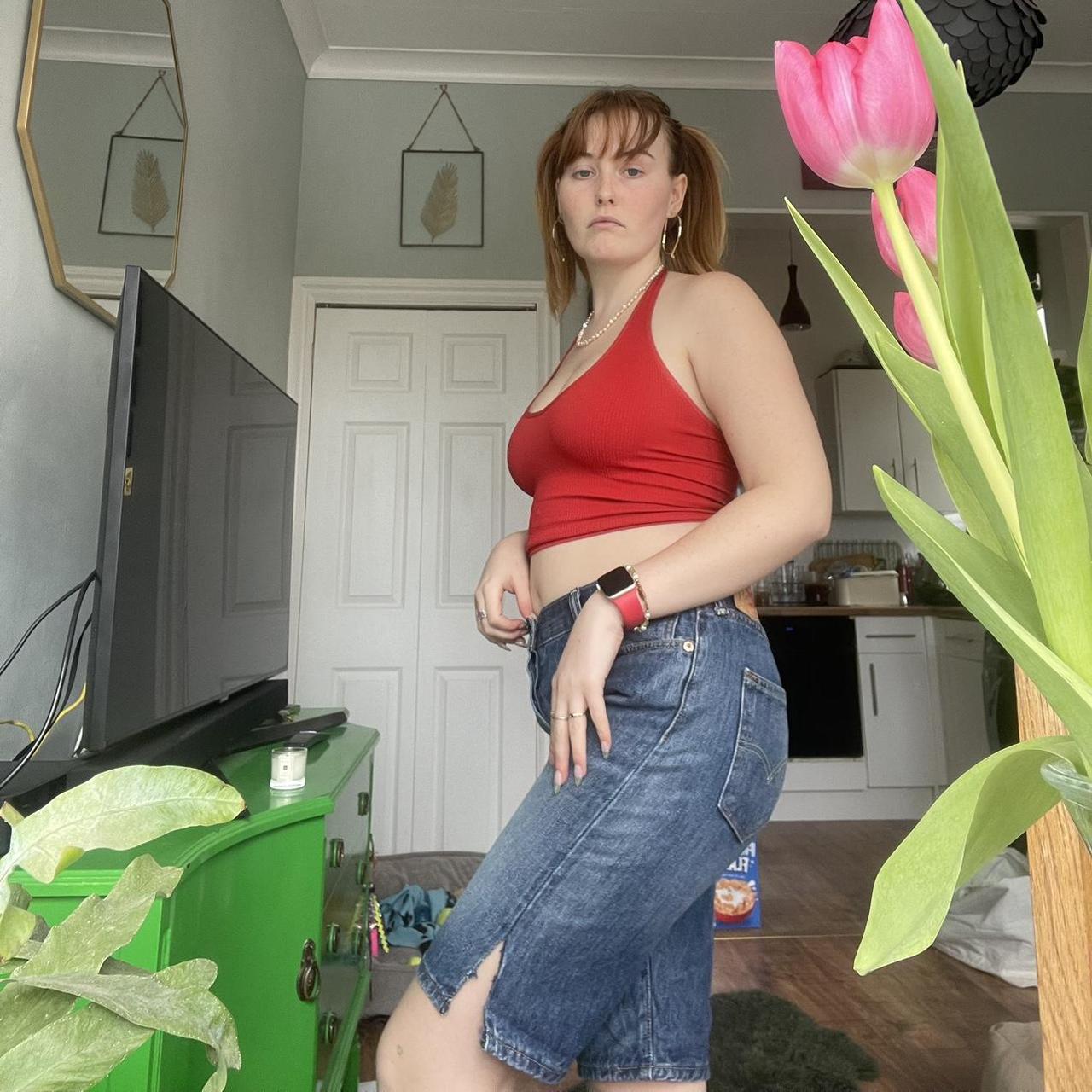 long denim shorts levi's men's - Depop