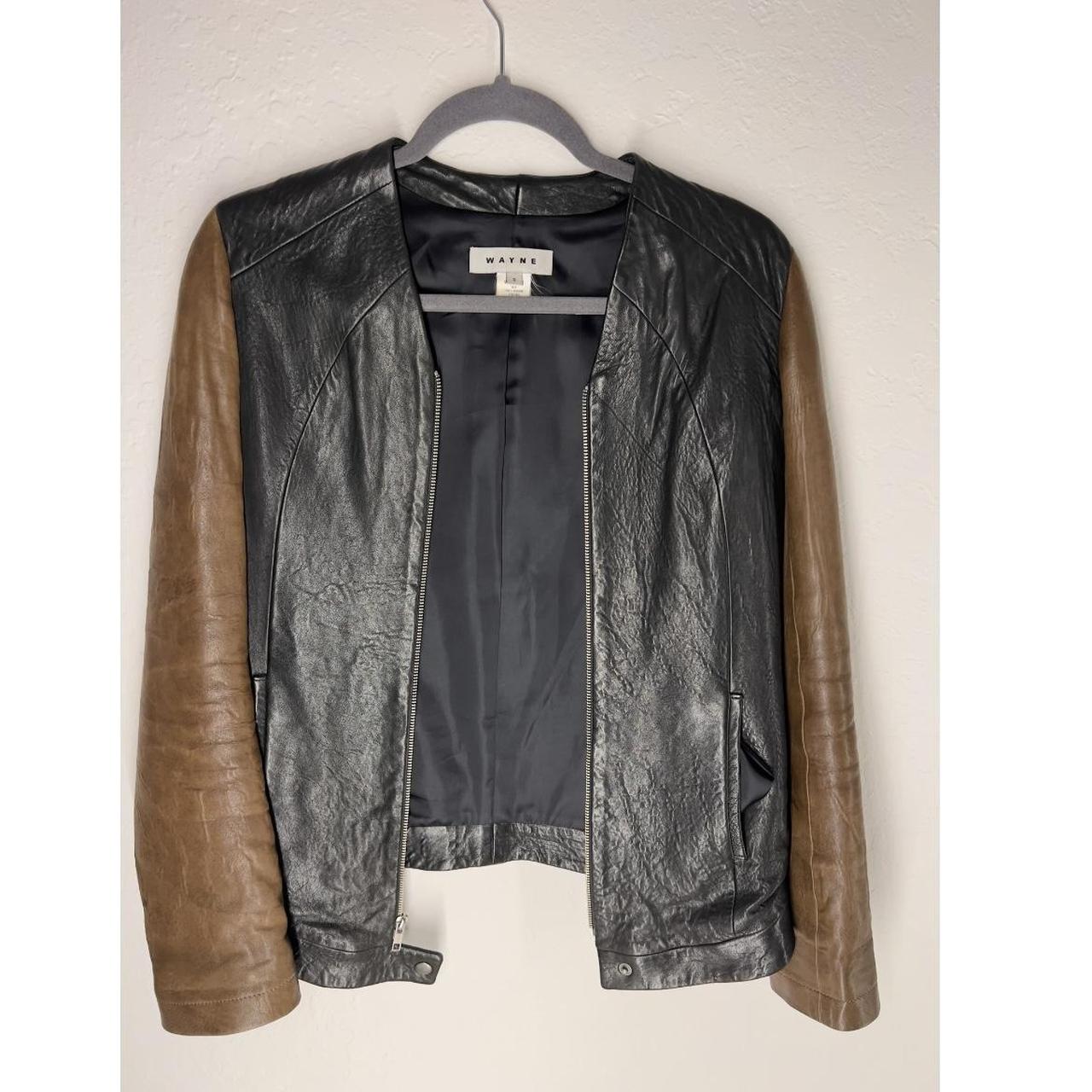 WAYNE leather jacket Size small Retails for $575... - Depop
