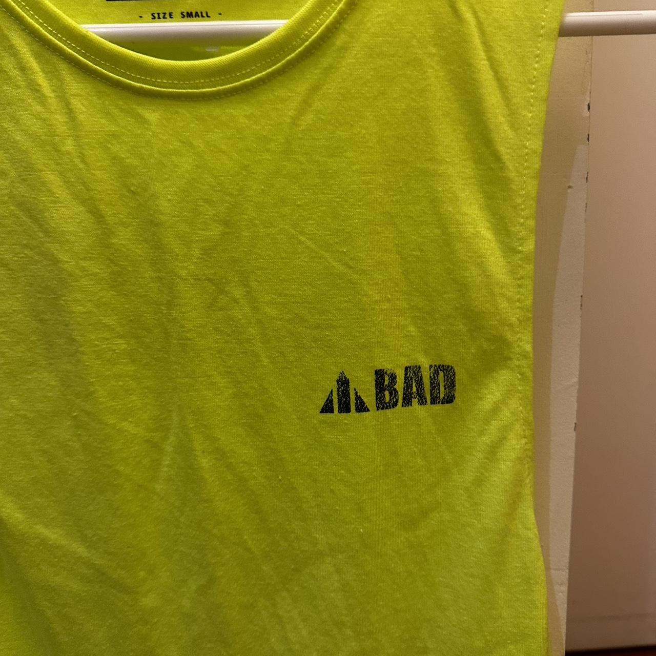 BAD WORKWEAR tank singlet fluro yellow Size S... - Depop