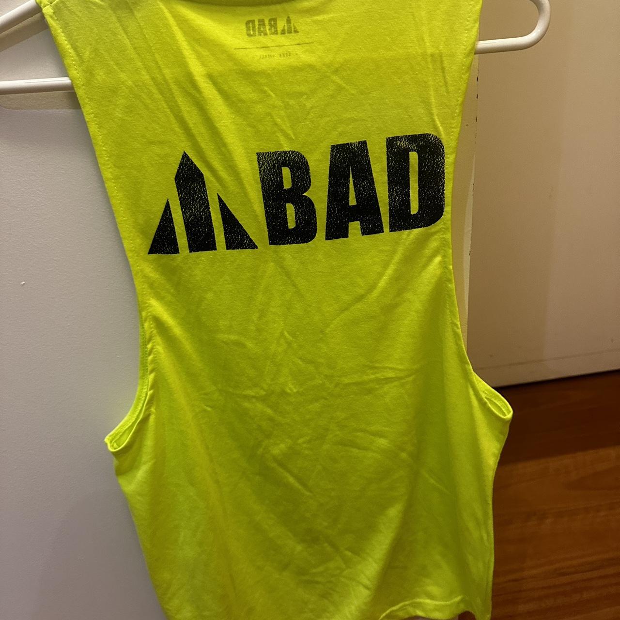 BAD WORKWEAR tank singlet fluro yellow Size S... - Depop