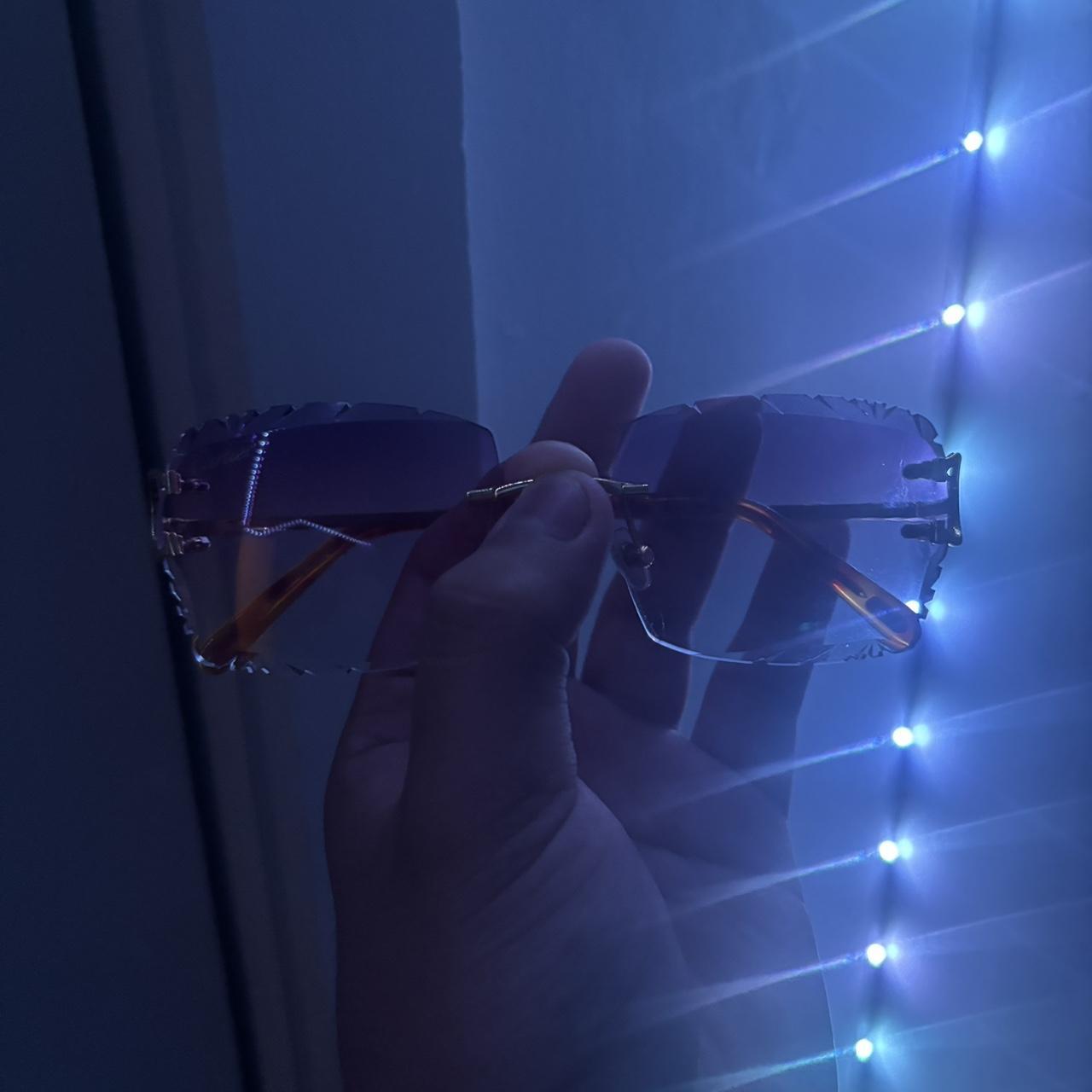 Cartier Diamond Cut Glasses Purplecleargold Lowest Depop
