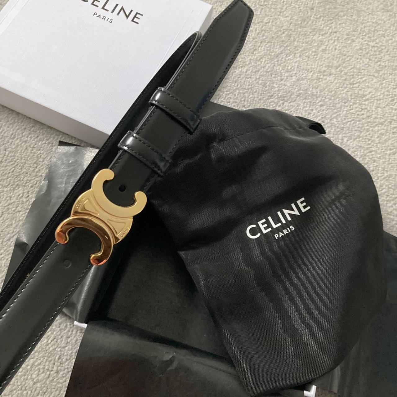 Celine Triomphe Belt in Medium size 85 width is... - Depop