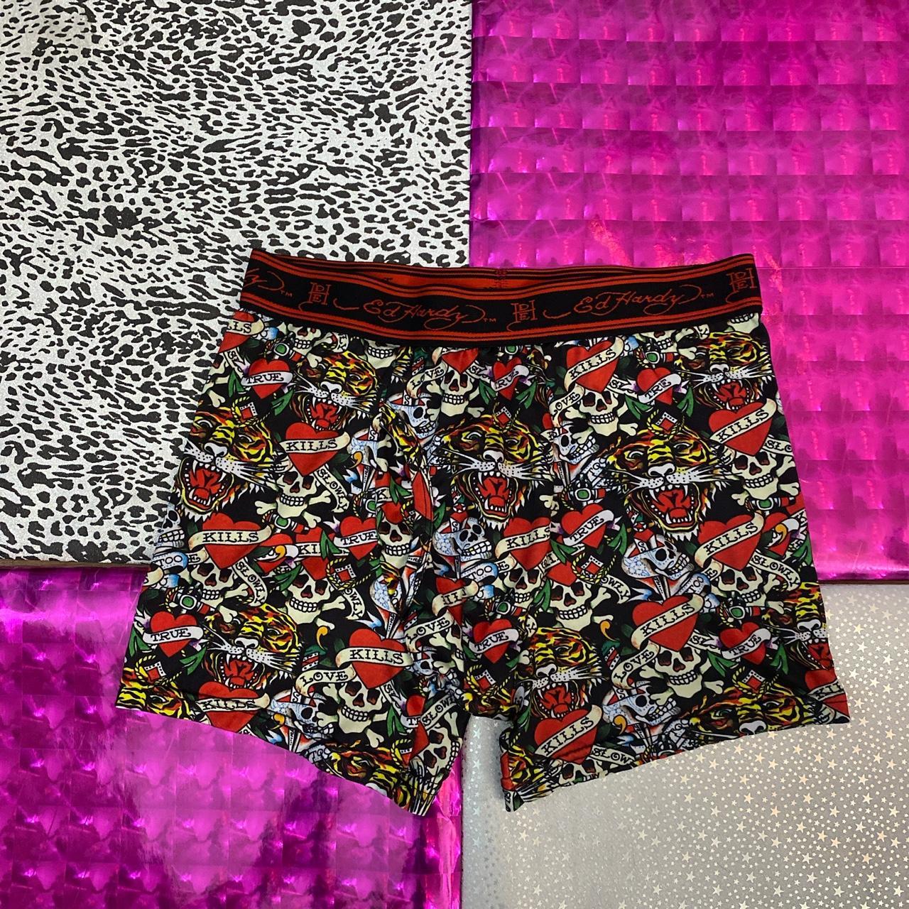 Y2k “love kills slowly” boxers Ed Hardy Men’s size... - Depop