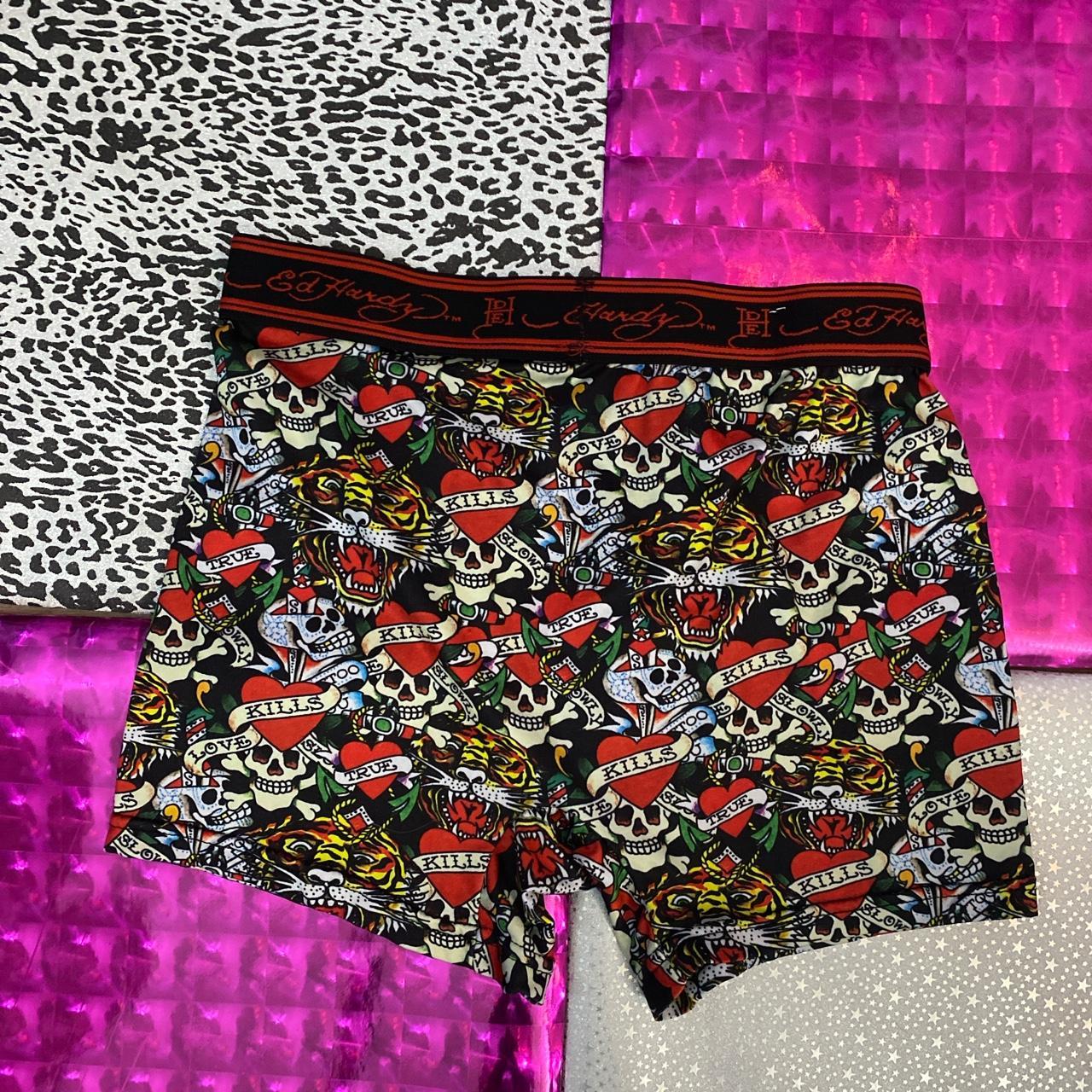 Y2k “love kills slowly” boxers Ed Hardy Men’s size... - Depop