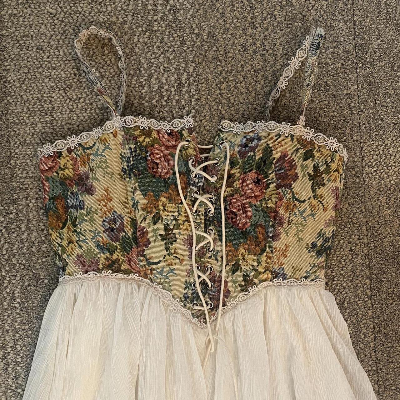 ~super cute cottage core corset top dress! women’s... - Depop