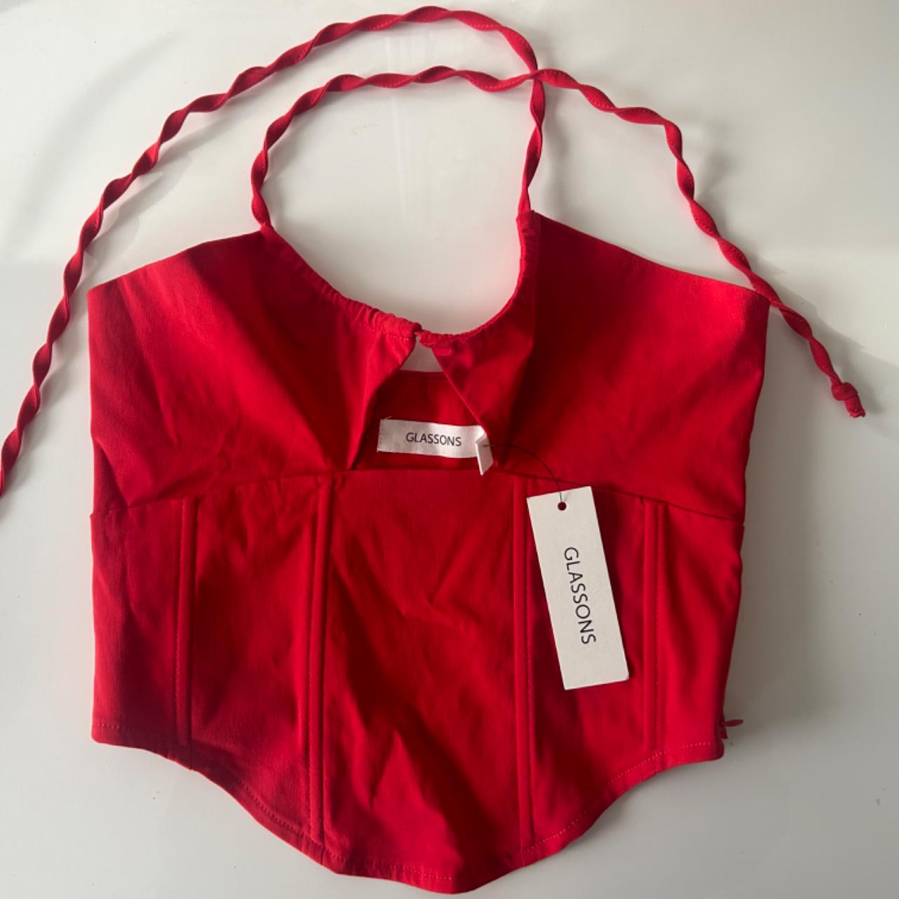 Glassons "Red The Room" Corset Halter Top - Depop