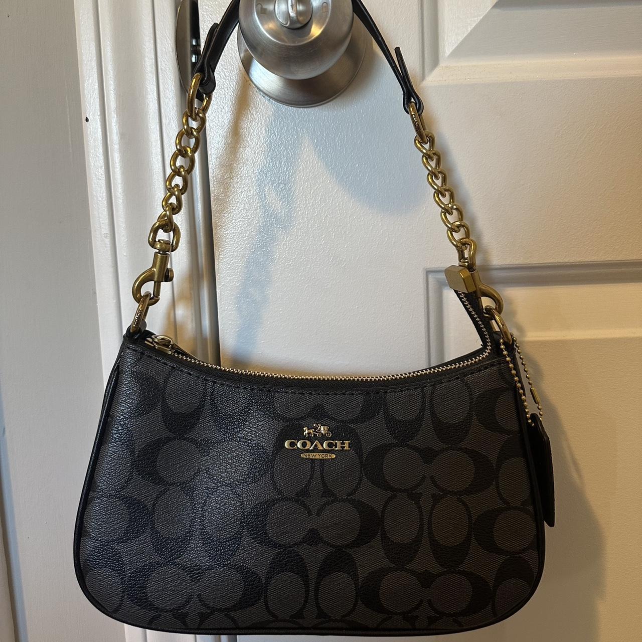 black coach bag also comes with long strap - Depop