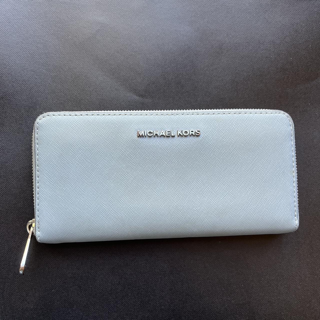 Light blue and silver Michael Kors wallet General... - Depop