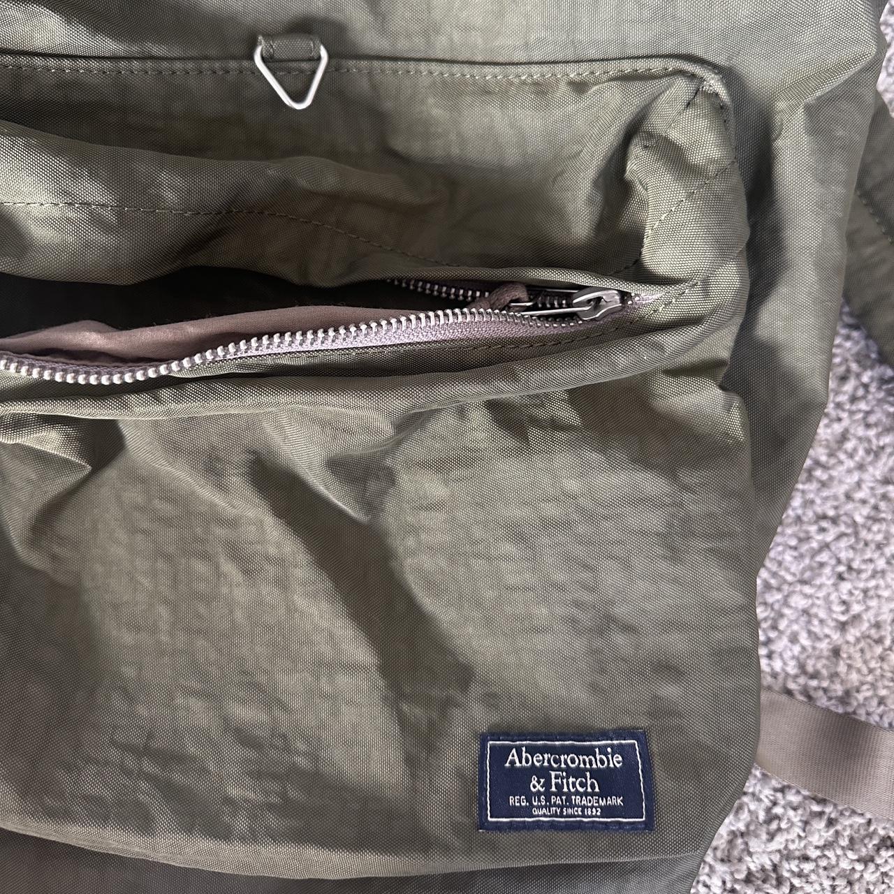 Olive green drawstring backpack from Abercrombie... | Depop