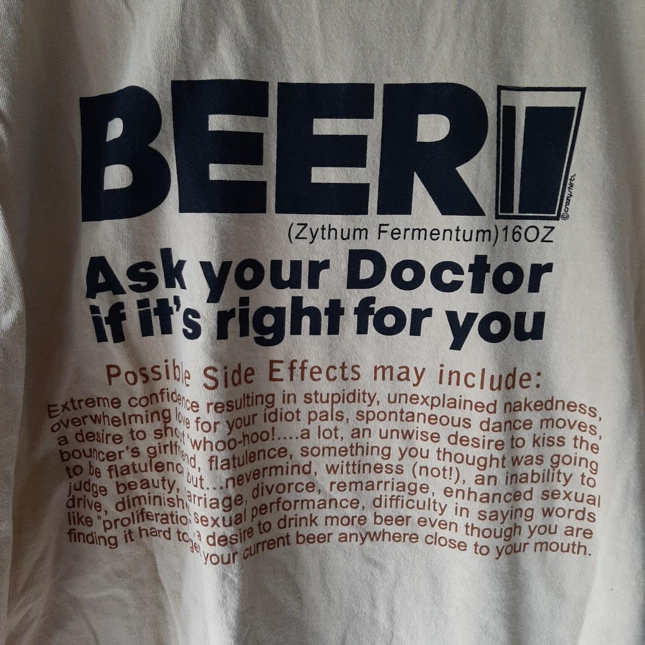 Beer tan graphic t-shirt. size XL measures 23 inches... - Depop