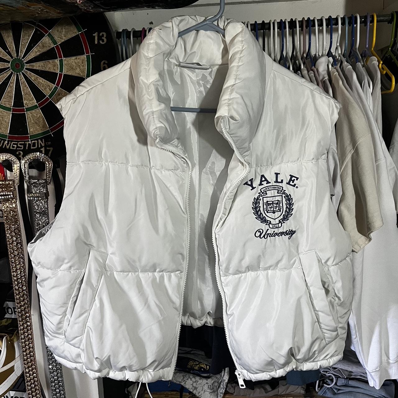 White XL Yale University Puffer Vest #puffer... - Depop