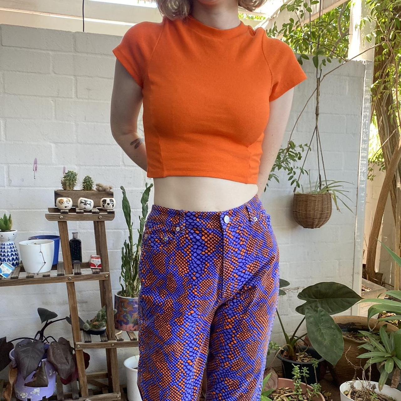 🐍Gorman snake skin pants purple and orange corduroy... - Depop