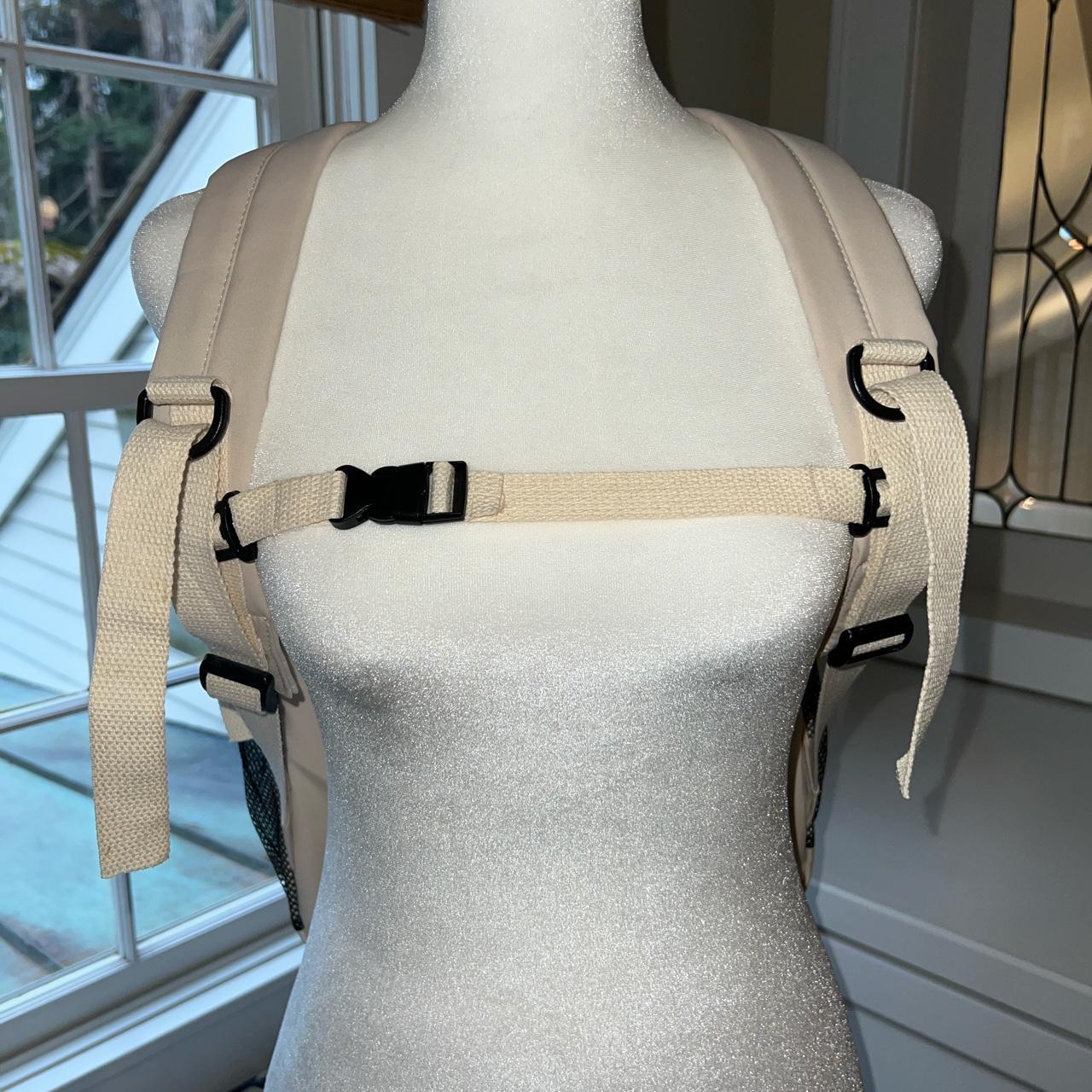 MRMI cream color backpack with black trim detail.... - Depop