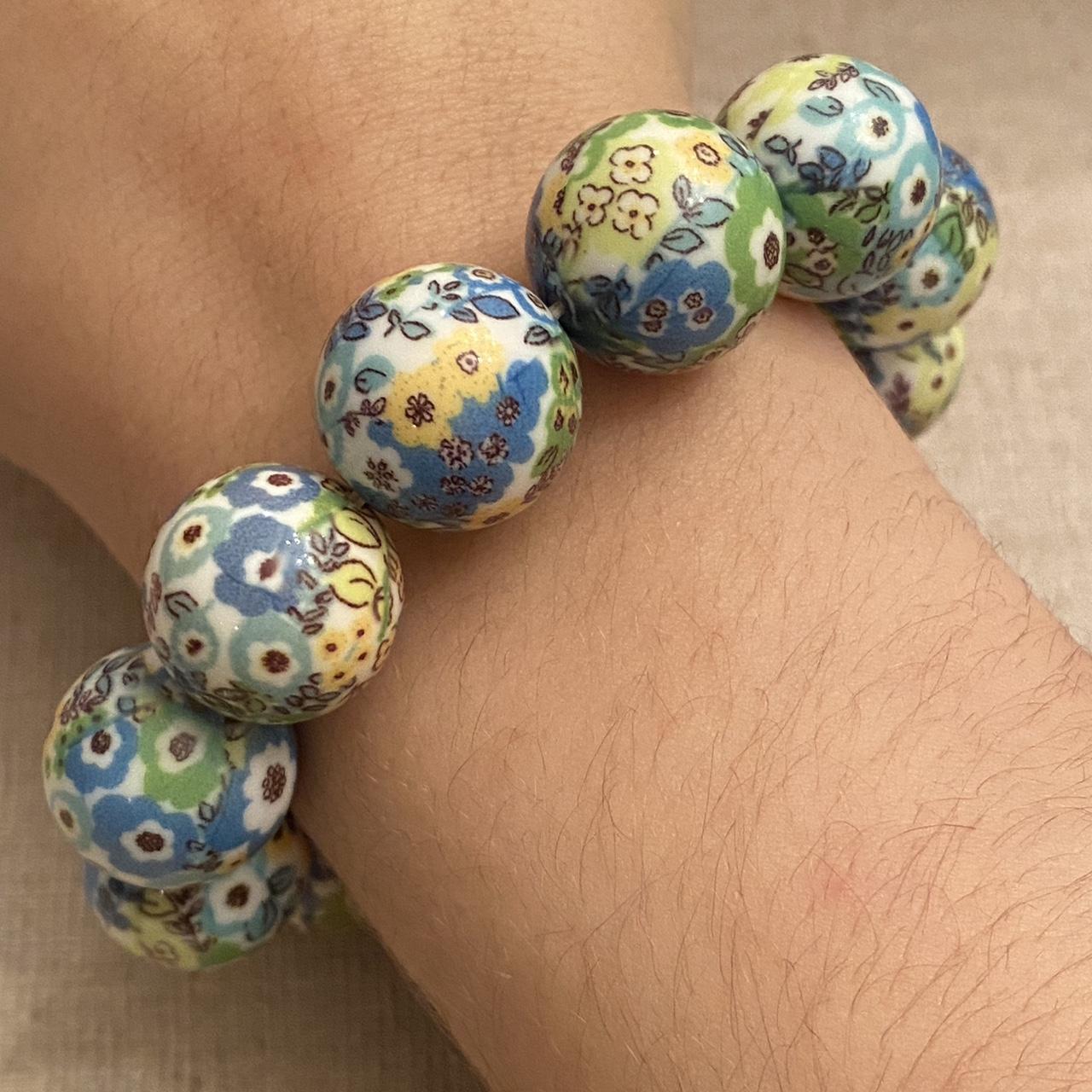Blue Green Floral Vera Bradley Bracelet Depop