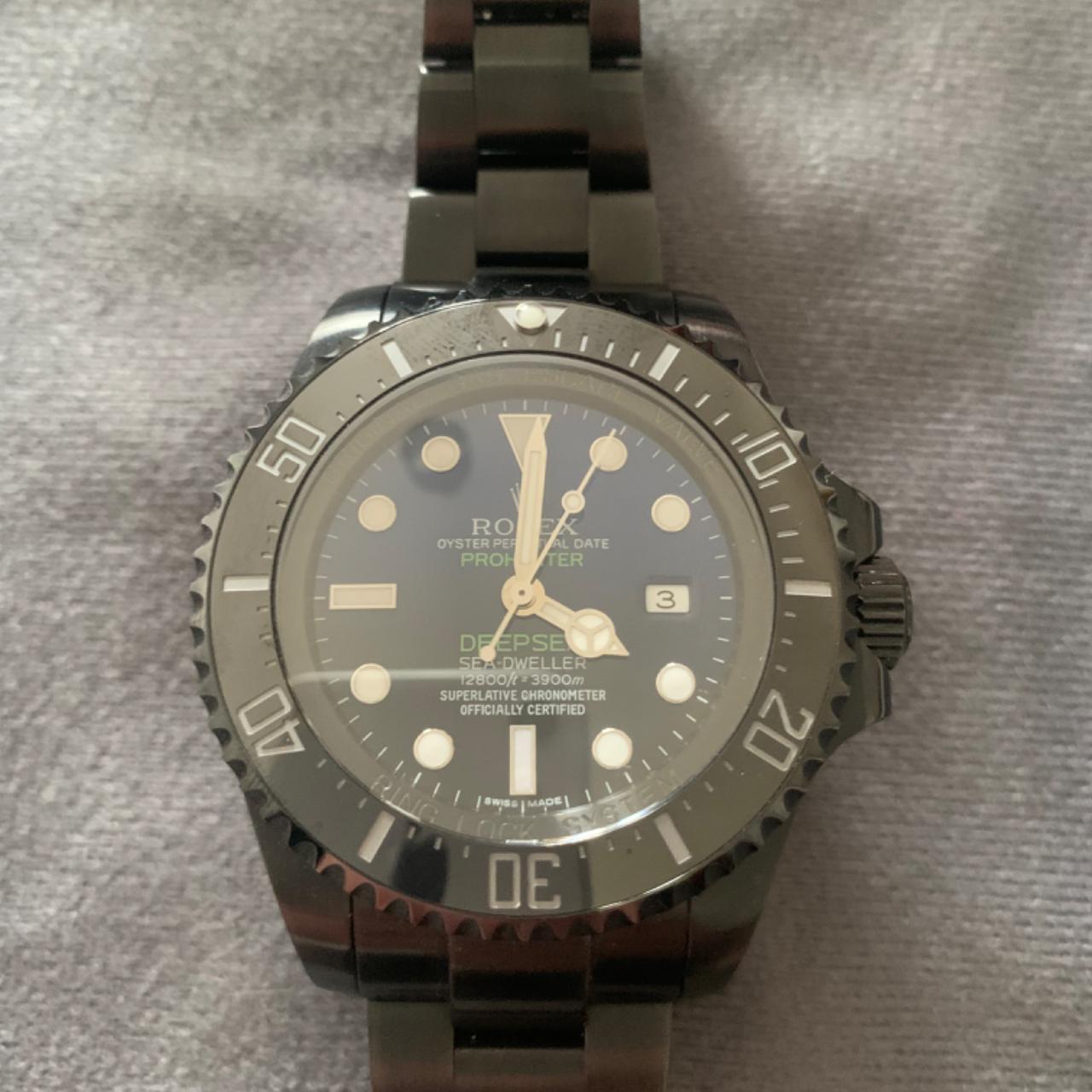 Rolex pro hunter sea dweller black polished... - Depop