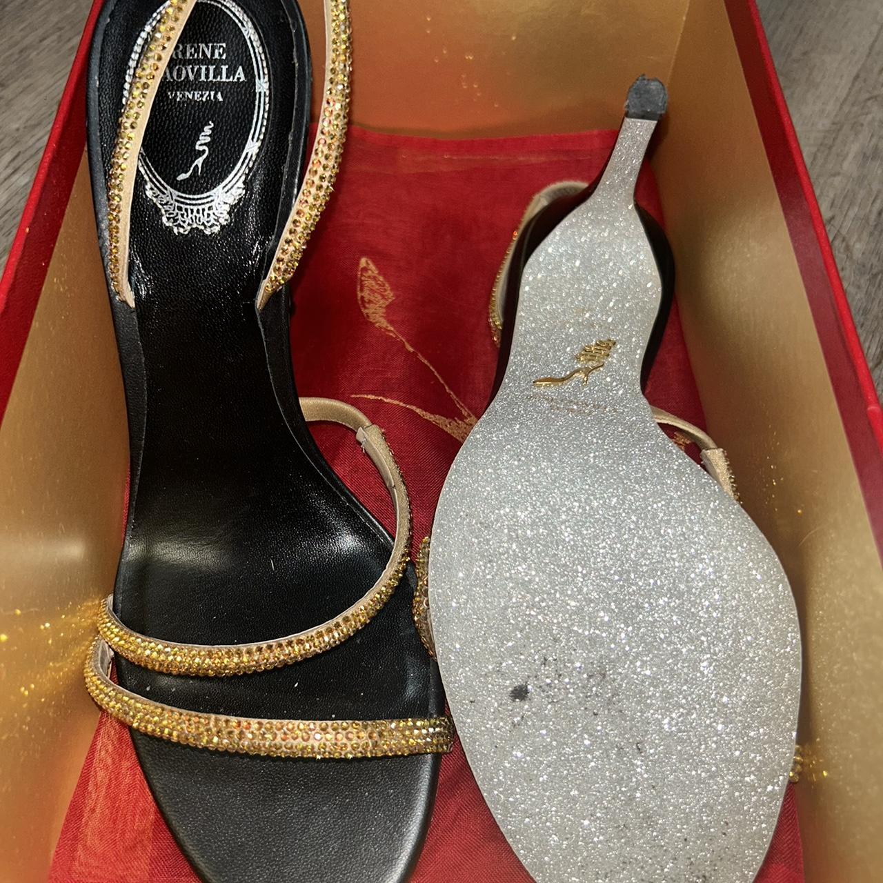 Rene Caovilla heels -worn once -size 38 but runs... - Depop