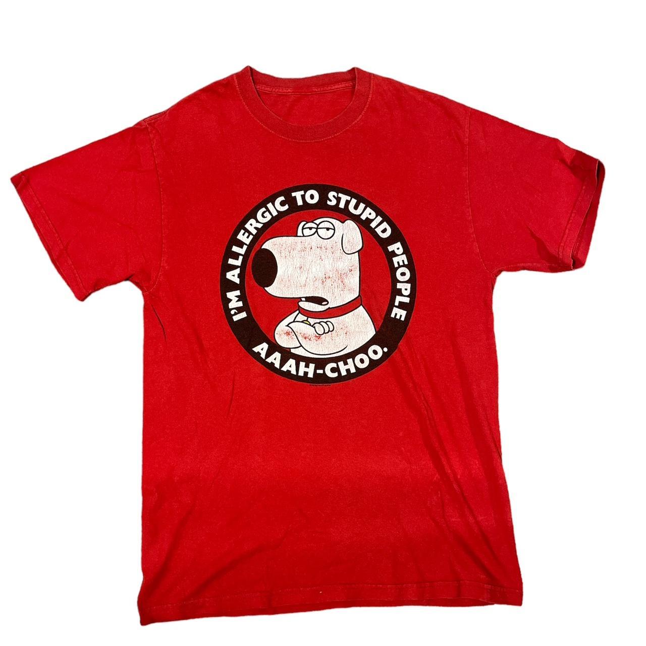 FAMILY GUY BRIAN TEE SHIRT “I’m allergic to stupid... - Depop